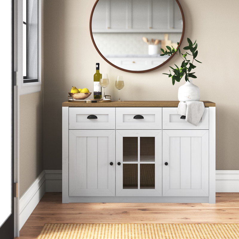 Three Posts Brasher 130 Cm Wide 3 Drawer Sideboard & Reviews | Wayfair ...
