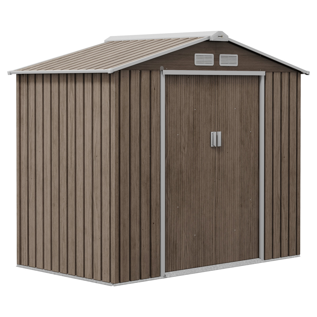 Dakota Fields Bradlyn 7 Ft. W x 4 Ft. D Galvanised Steel Storage Shed ...