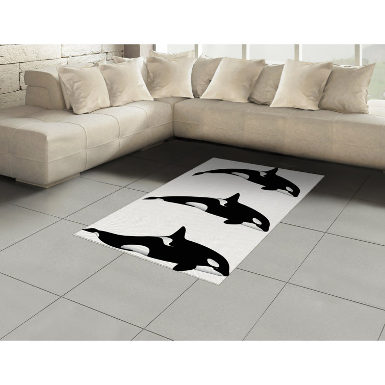 Highland Dunes Sea Animals Area Rug Orca Killer Whales | Wayfair.ie