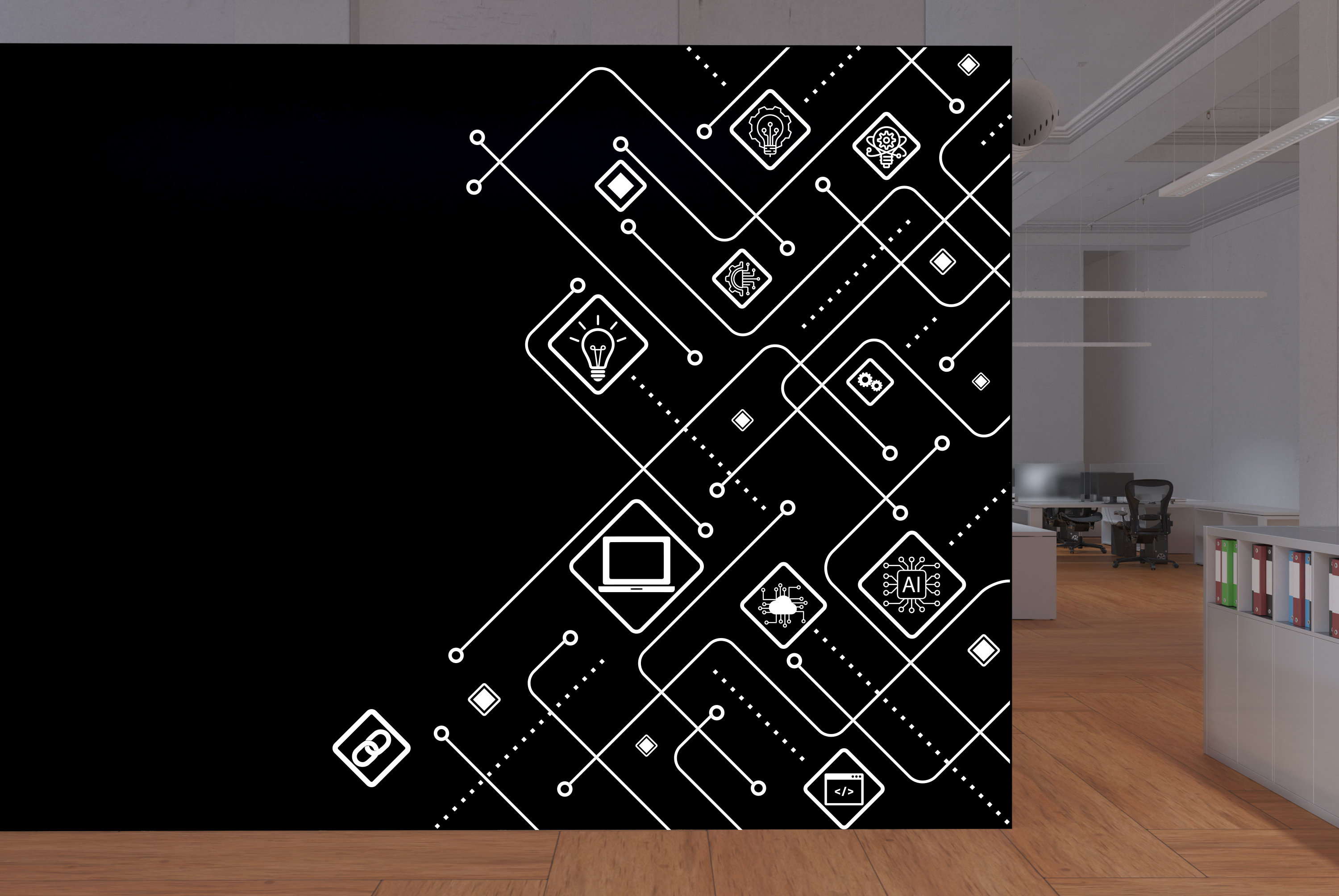 Trinx Circuit Board Wall Decal, Technology Vinyl Wall Art Decals | Wayfair