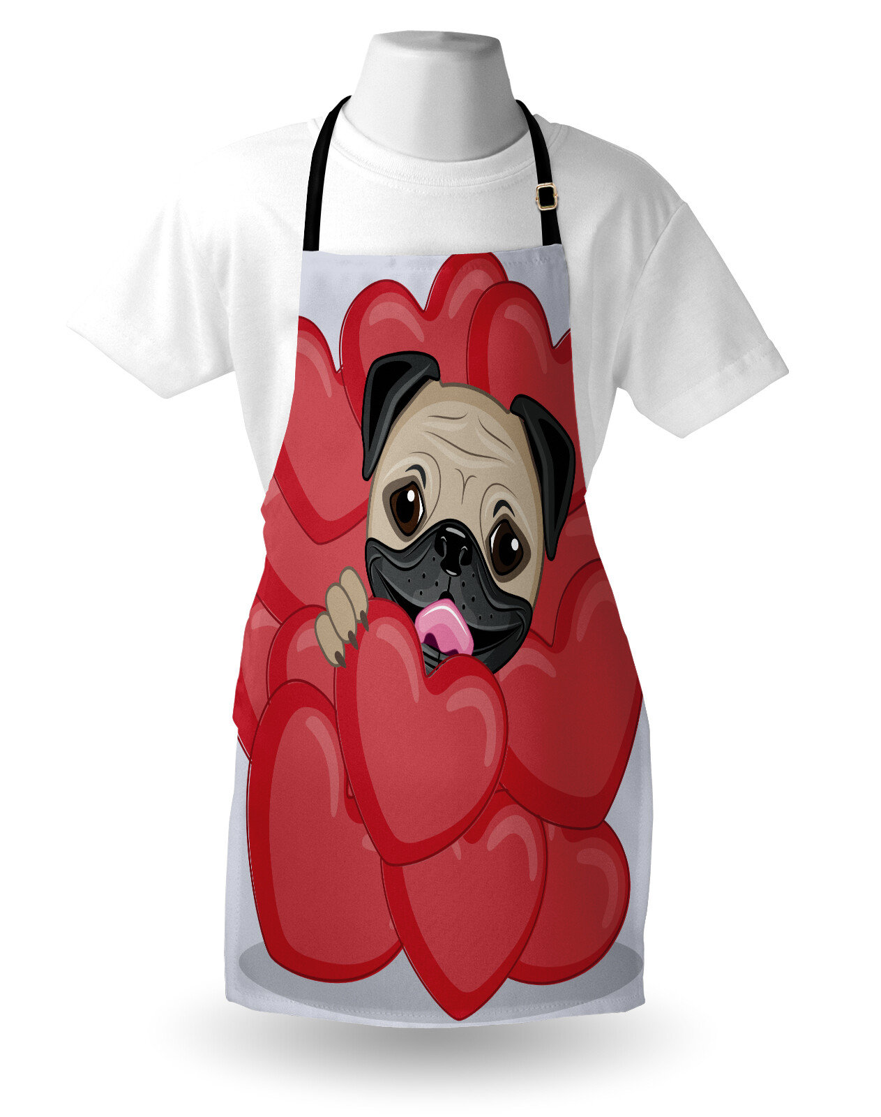 The Holiday Aisle® Pug Apron Unisex, Valentines Inspired Dog, Adult ...
