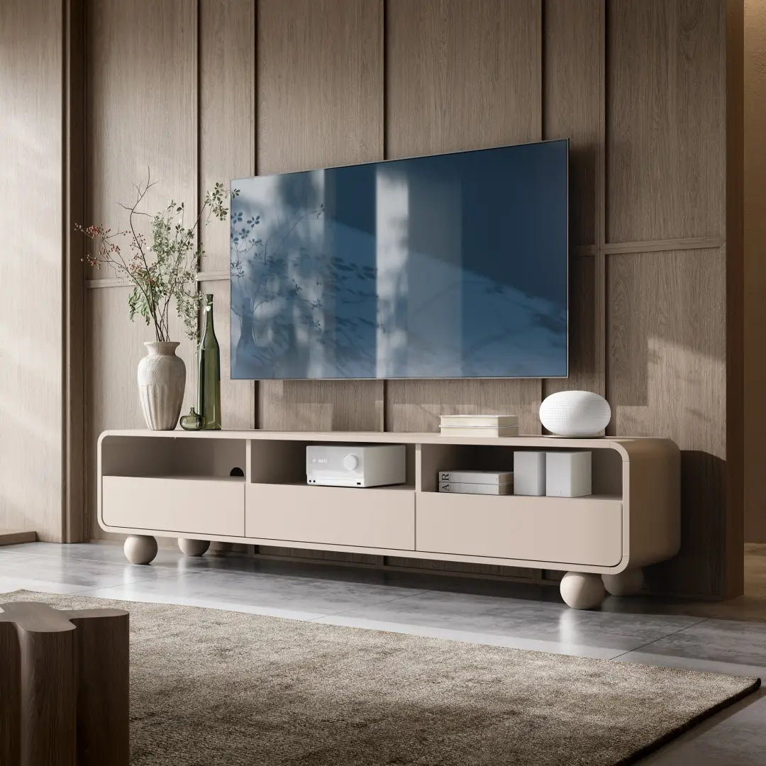 Latitude Run Berthenia TV Cabinet 180cm - Cashmere Finish, Push-To-Open ...