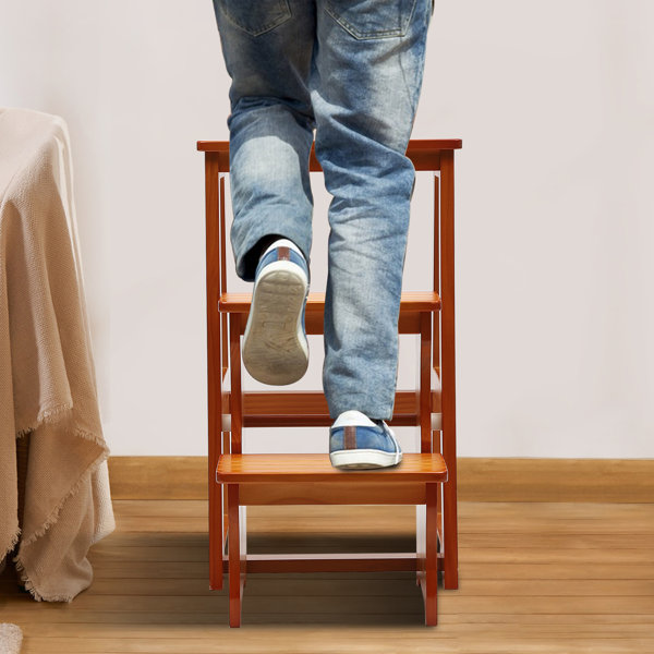 WFX Utility™ 3 - Step Wood Folding Step Stool | Wayfair