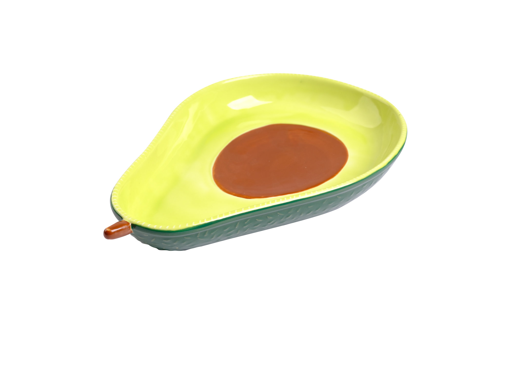 Gracie Oaks 12 Inch Green Ceramic Avocado Shape Serving Dish - Wayfair ...