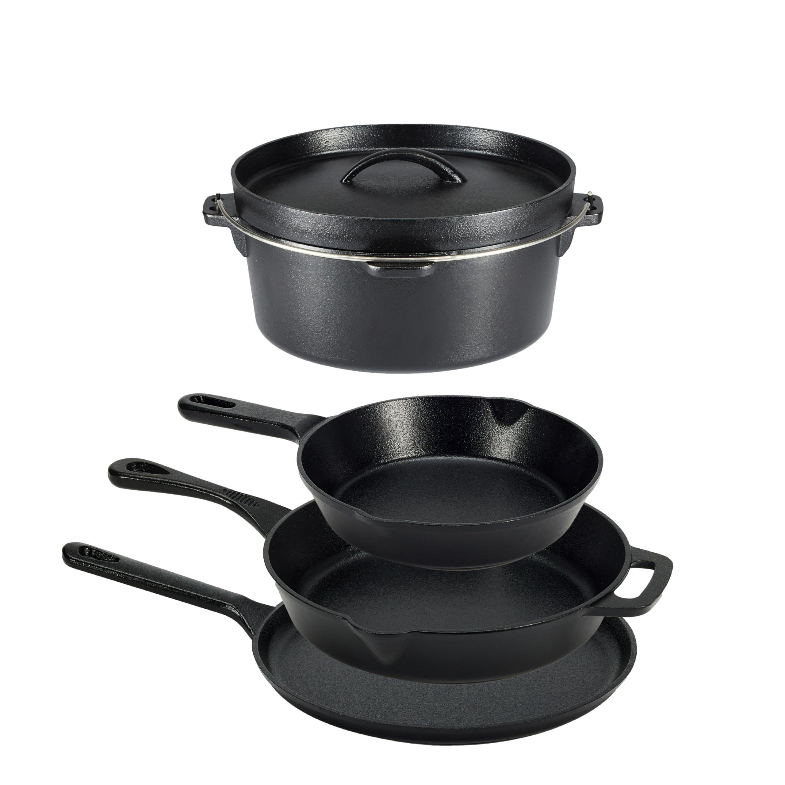 COEN 5-Piece Pre-Seasoned Cast Iron Cookware Set for Your Kitchen | Wayfair
