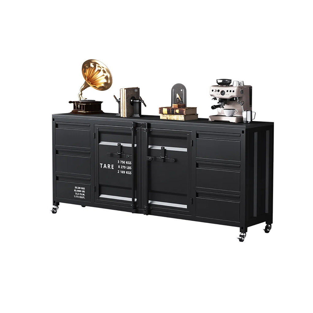17 Stories Wrought Iron Industrial-Style Container Storage Workbench ...