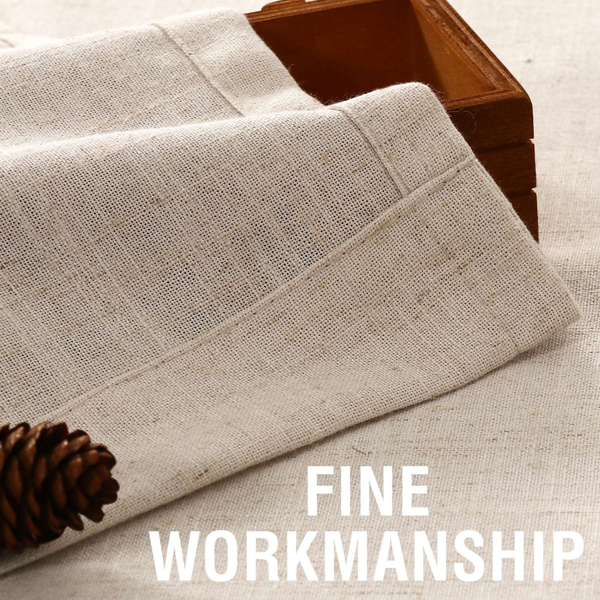 Latitude Run® Linen Curtain for Bedroom/Living Room Back Tab Loop ...