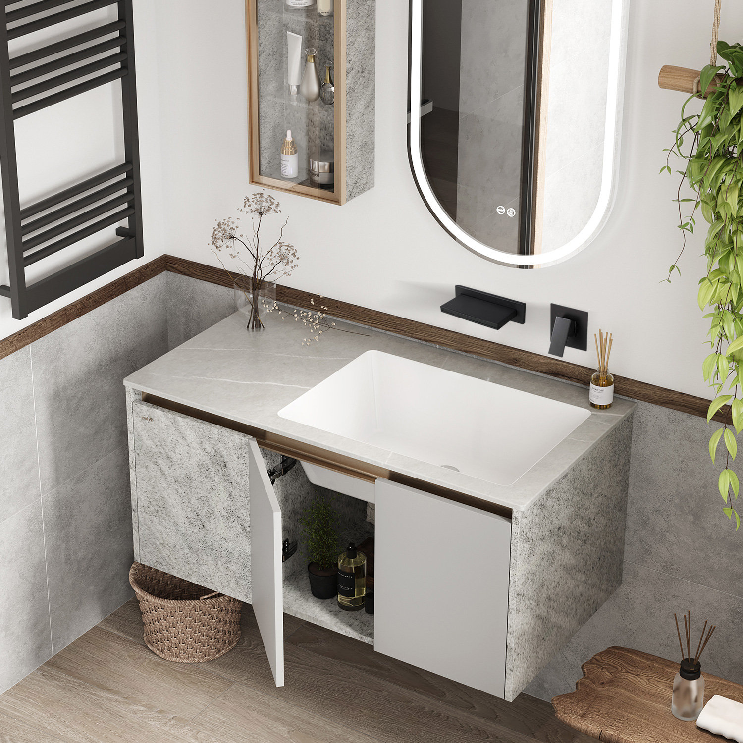 SMARTLET Wall Mounted Single-handle Bathroom Faucet | Wayfair