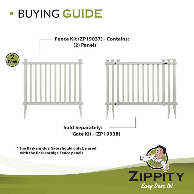 Zippity Outdoor Products 3ft H x 3.5ft W (2 Panels) No Dig Zippity ...