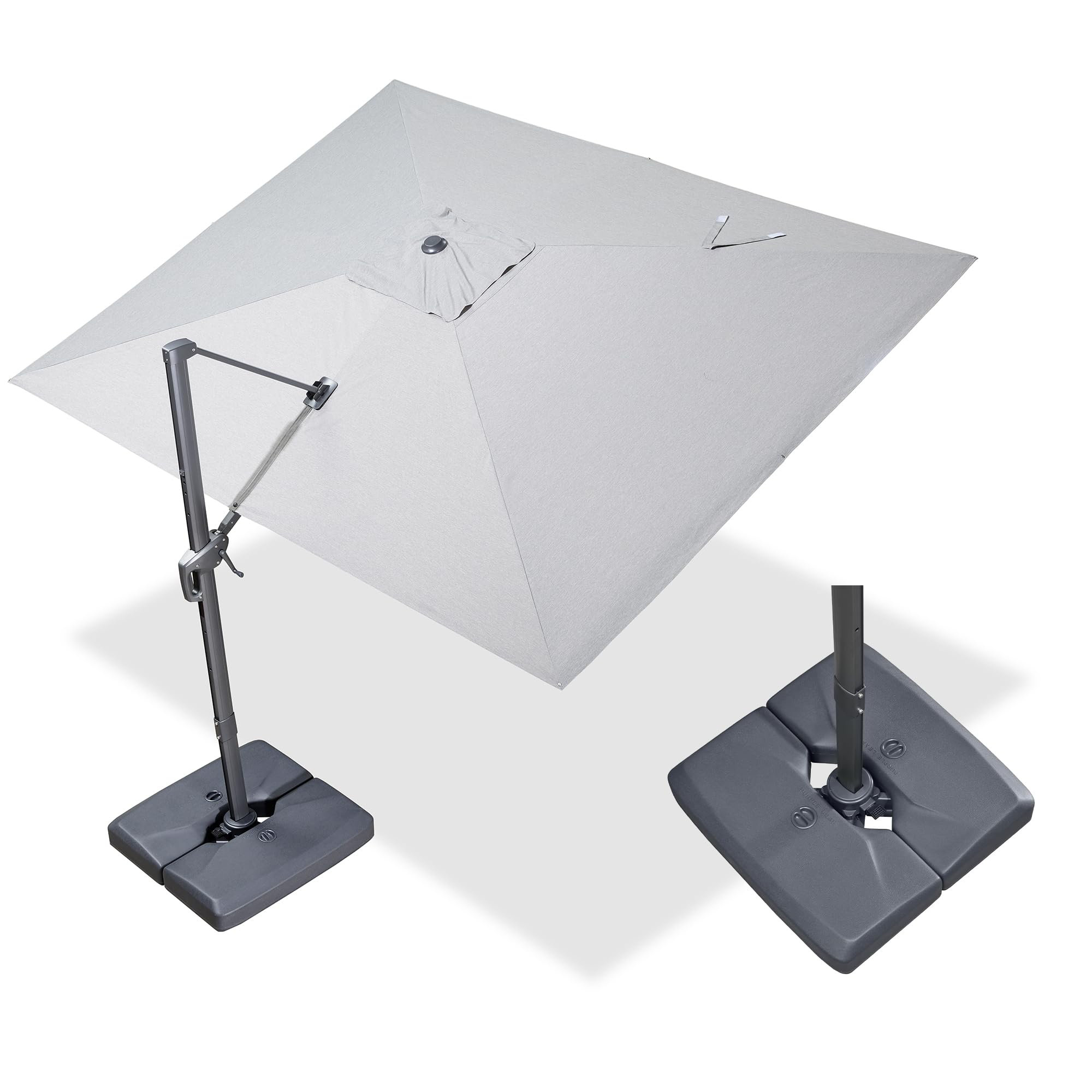 Purple Leaf 132 X 108 Rectangular Cantilever Light Gray Umbrella With ...