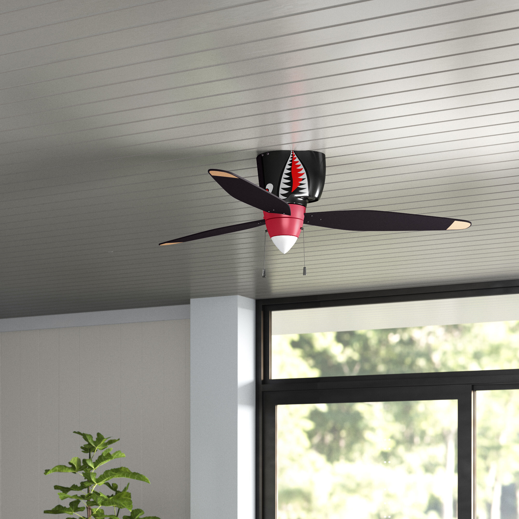 Craftmade 48" WarPlanes 3 - Blade Propeller Ceiling Fan with Pull Chain ...