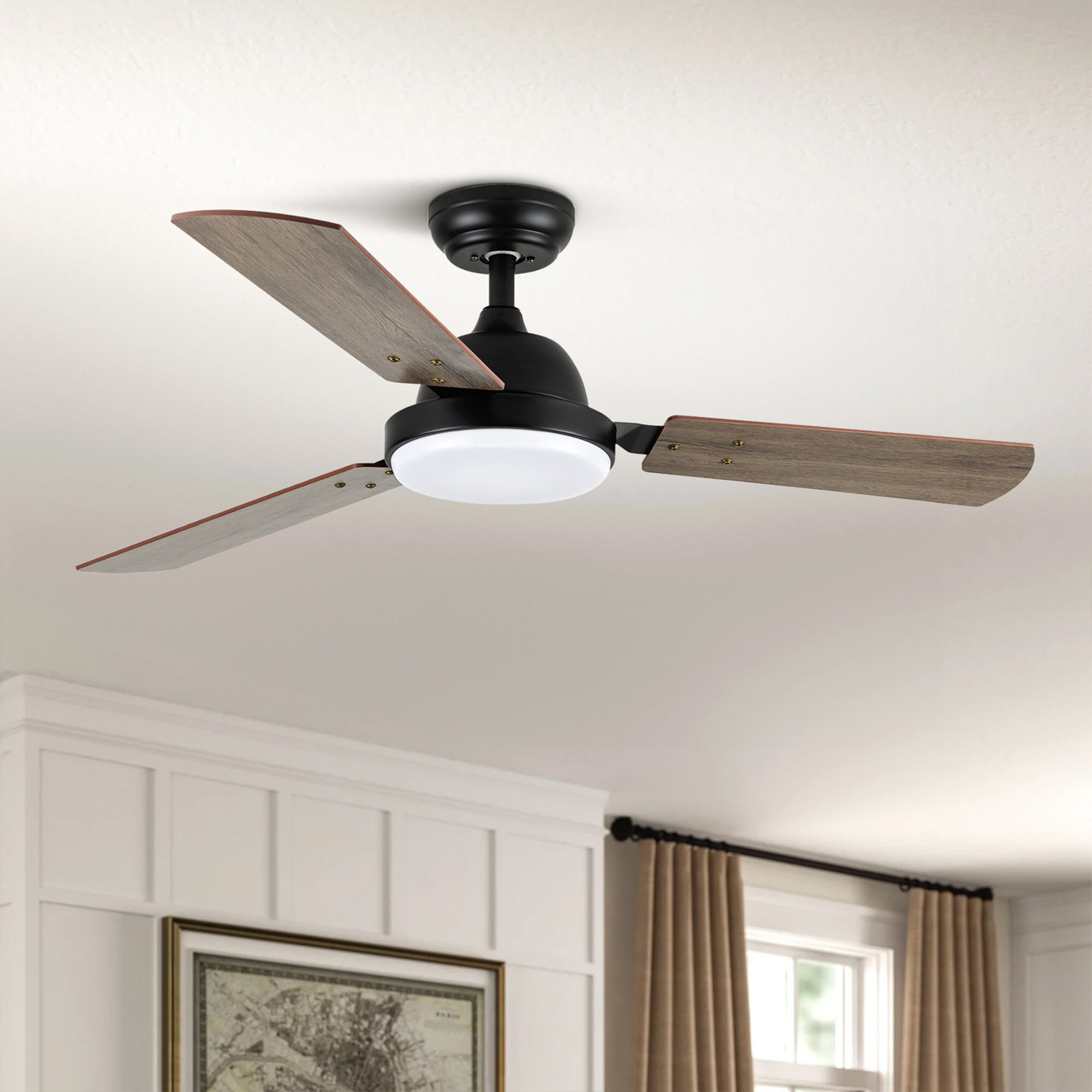 Wrought Studio Dilbert 44-inch Ceiling Fan with LED Light and Remote ...