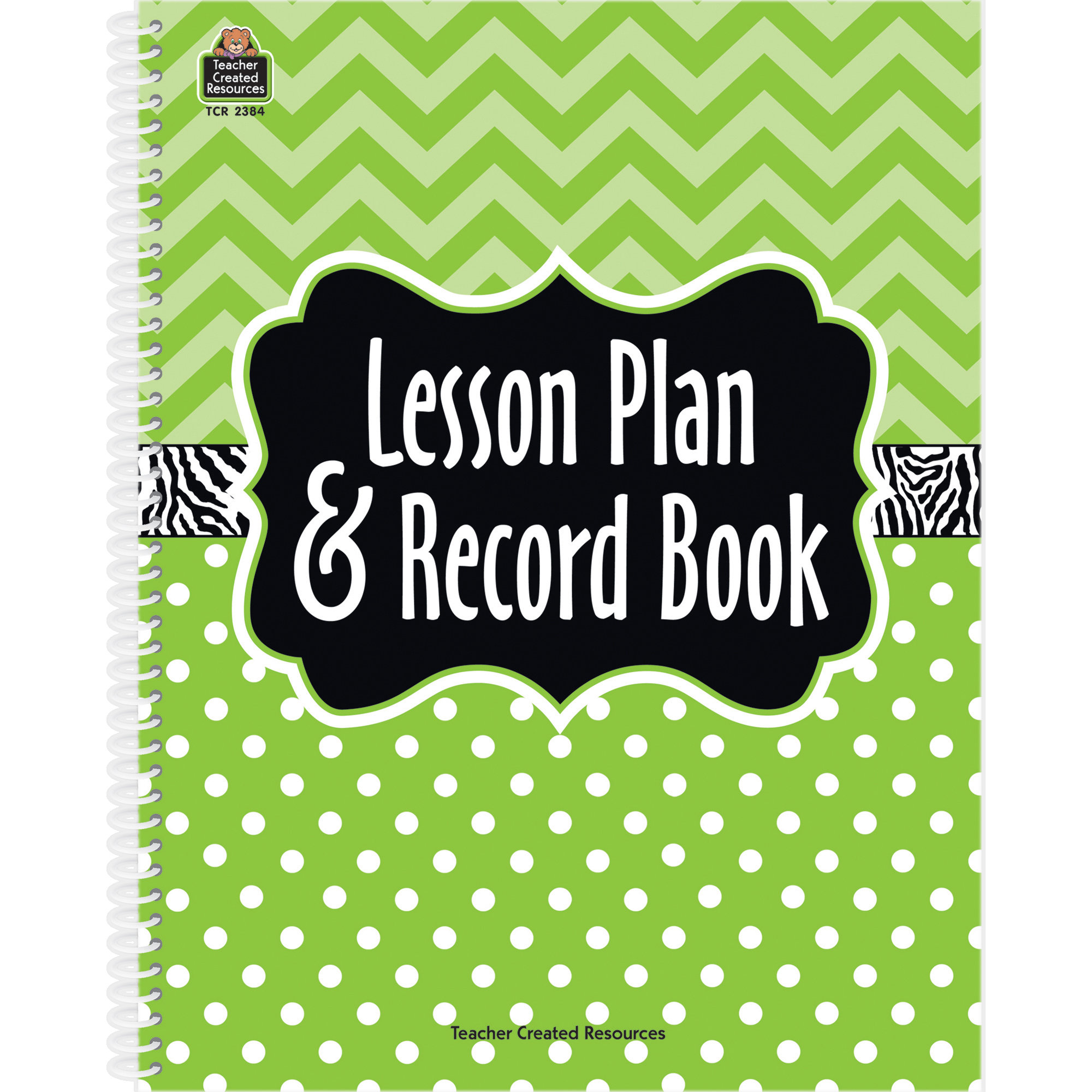 Teacher Created Resources Lime Chevrons And Dots Lesson Plan & Record ...