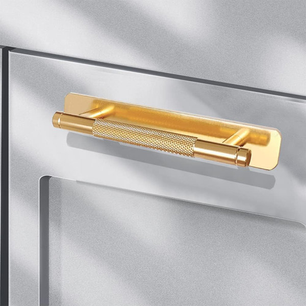 ERTCHUE RIED Self-Adhesive Gold Barrel Cabinet Handles, 5-Inch, 12-Pack ...