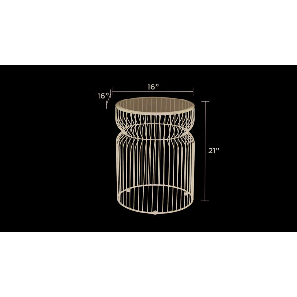 Latitude Run® Modern Black Round End Table With Tinted Tempered Glass ...