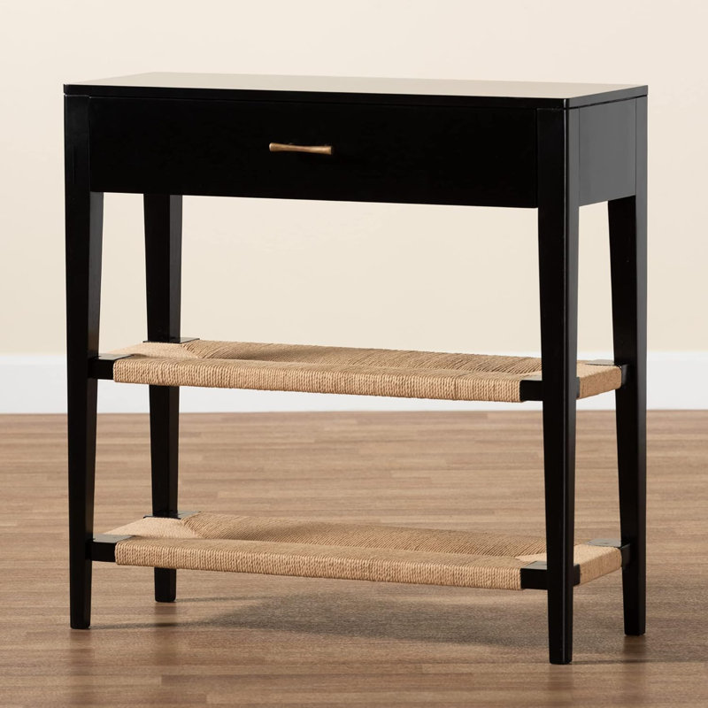 Hokku Designs Wood Console Table, 1-Drawer, Black | Wayfair