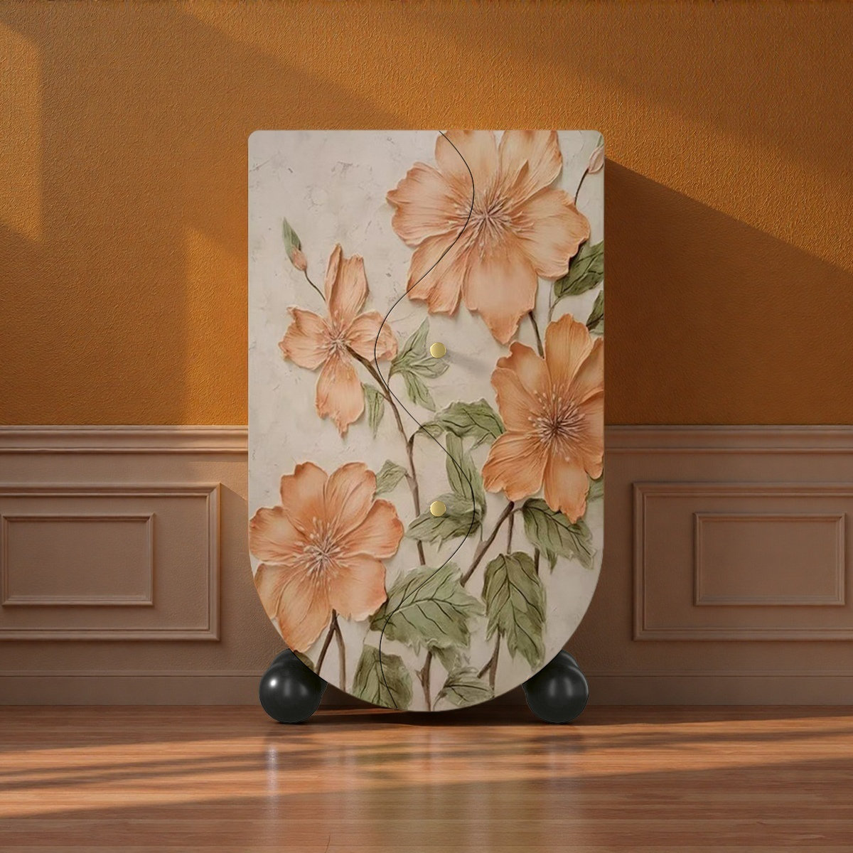 Hokku Designs Modern Floral Wood Decor Cabinet for Home | Wayfair