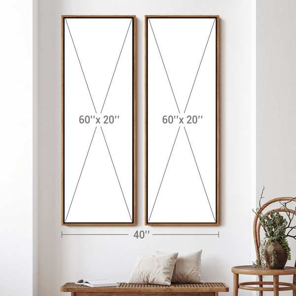 Ashbrook Vintage Floral and Landscape Wall Art - 20x60 inches Framed ...