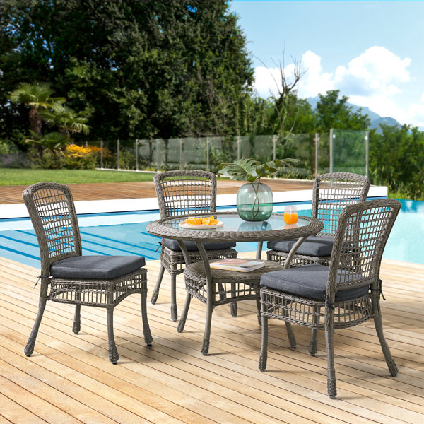 Bayou Breeze Gillingham All-Weather 5Pc Dining Set with 42" Bistro ...