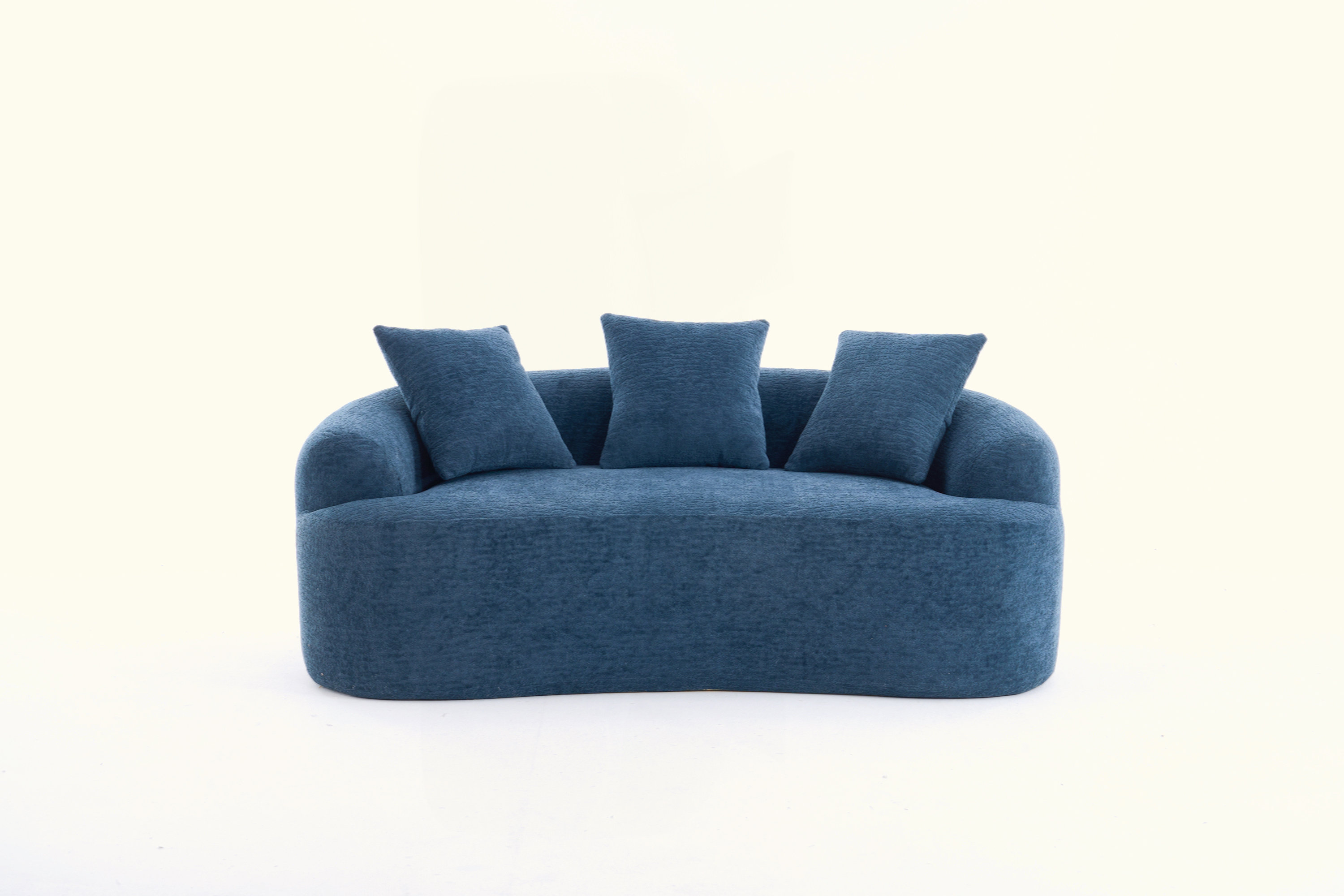 Latitude Run® Double-Seat Sofa, Wood Grain Chenille Fabric, Full Sponge ...