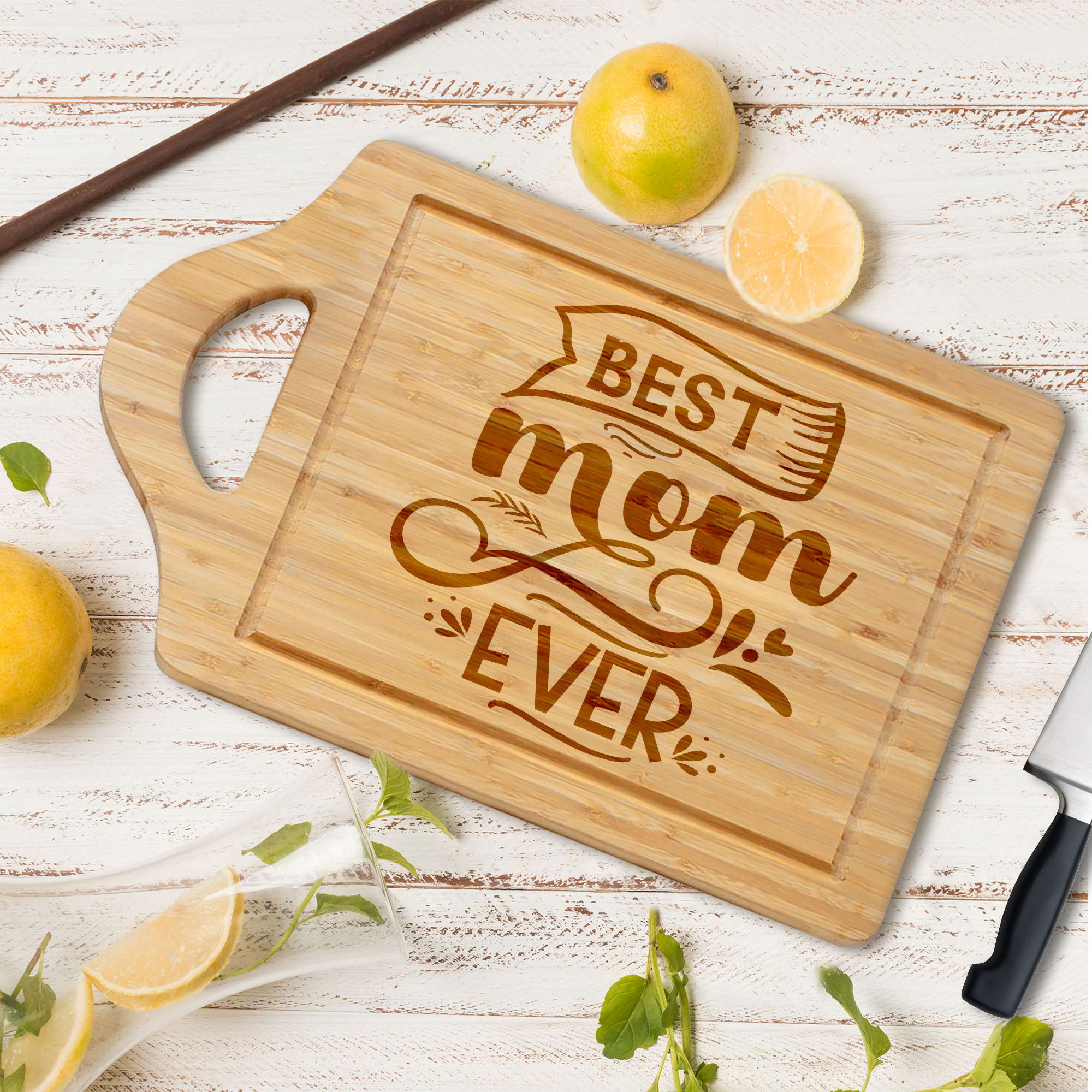 MentionedYou Best Mom - 1 Piece Bamboo Cutting Board | Wayfair