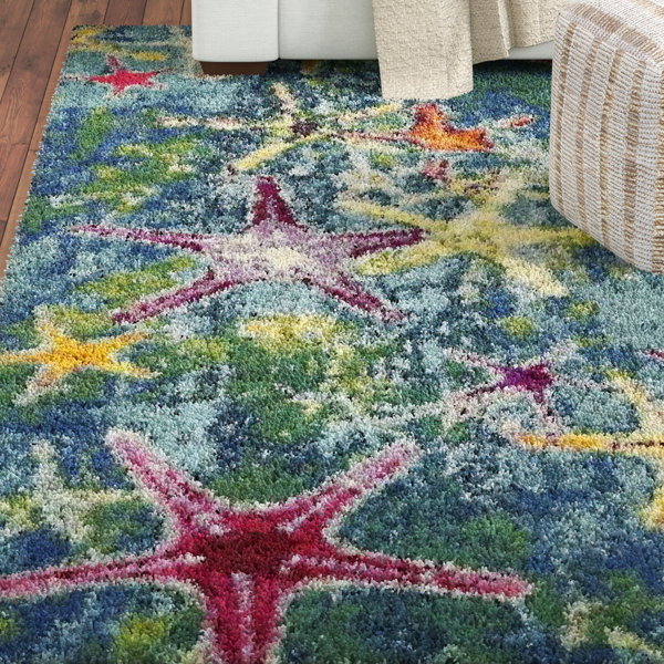 Bayou Breeze Esposito Animal Print Navy Blue Area Rug & Reviews | Wayfair