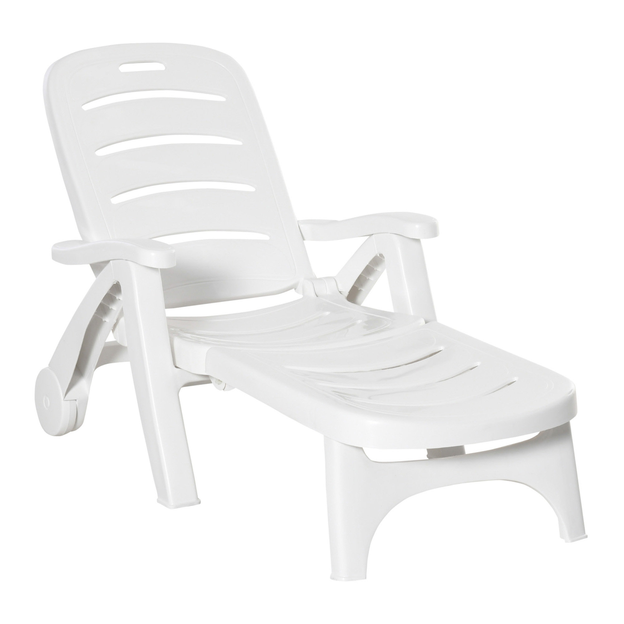 Highland Dunes Outdoor Chaise Lounge, 5 Level Adjustable Backrest ...