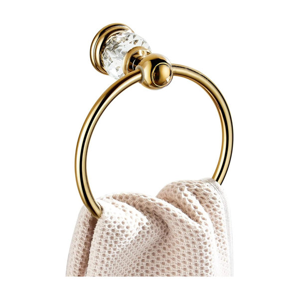 Fish hunter Crystal Towel Ring, Gold Towel Holders For Bathrooms, Round ...