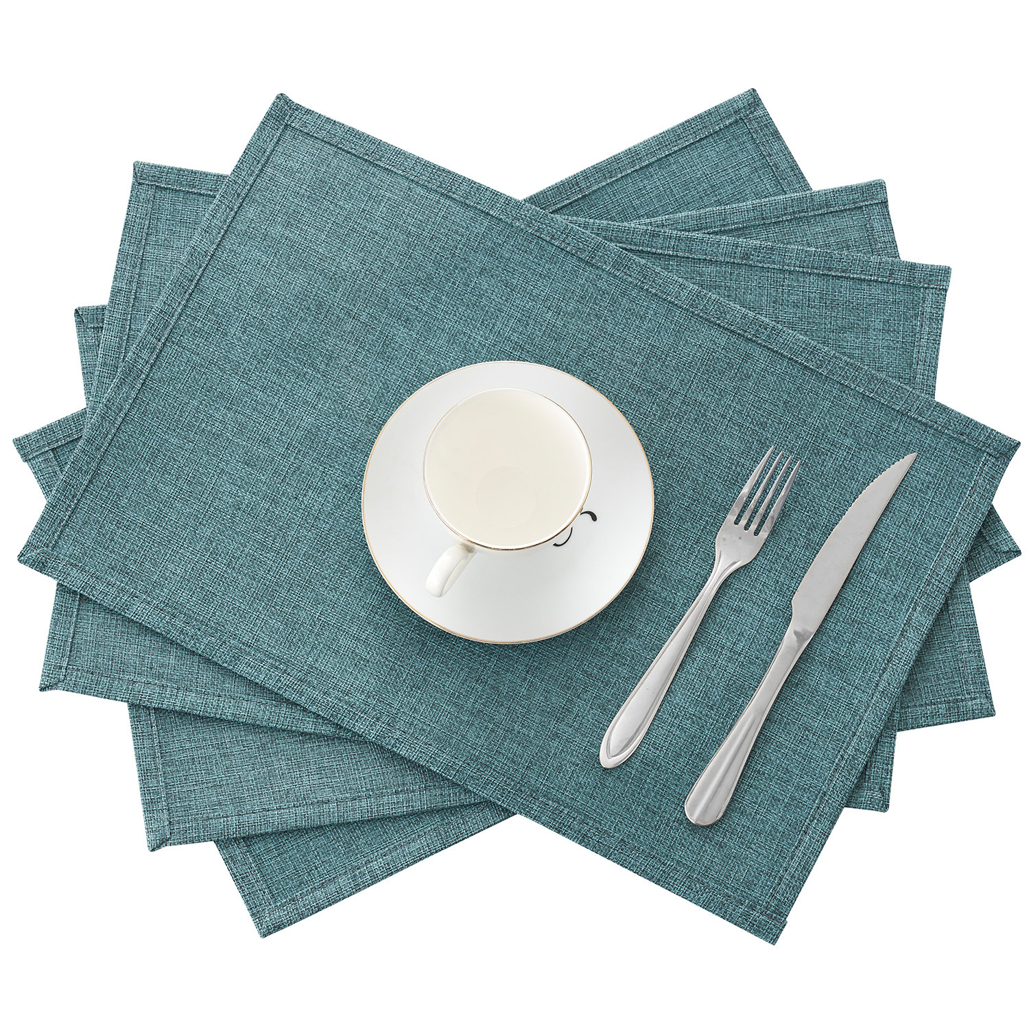 Ebern Designs 4-Pack Solid Linen Rectangular Placemats - Wayfair Canada