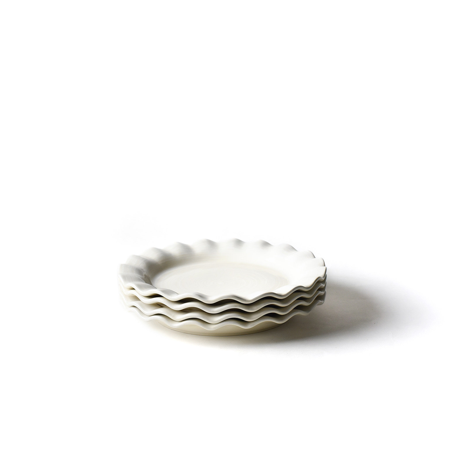 Coton Colors by Laura Johnson Signature White Ruffle Dinner Plate Set ...