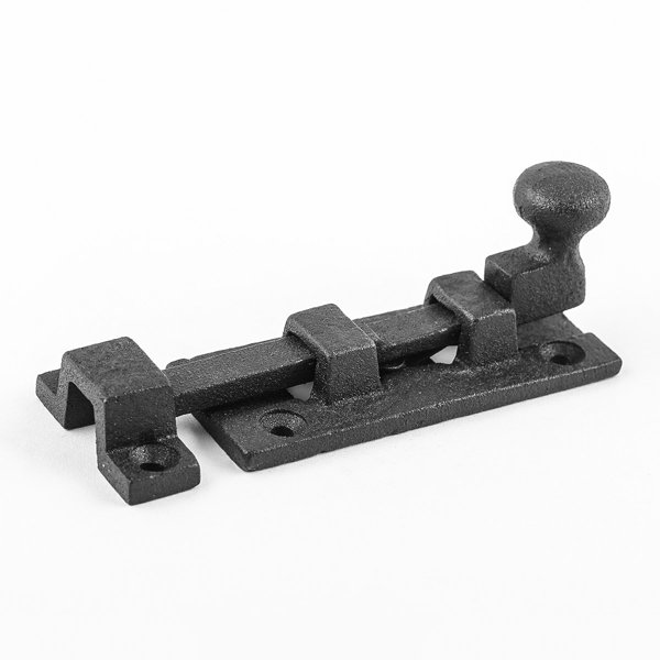The Renovators Supply Inc. Black Wrought Iron Slide Bolt 3.5" Wide ...