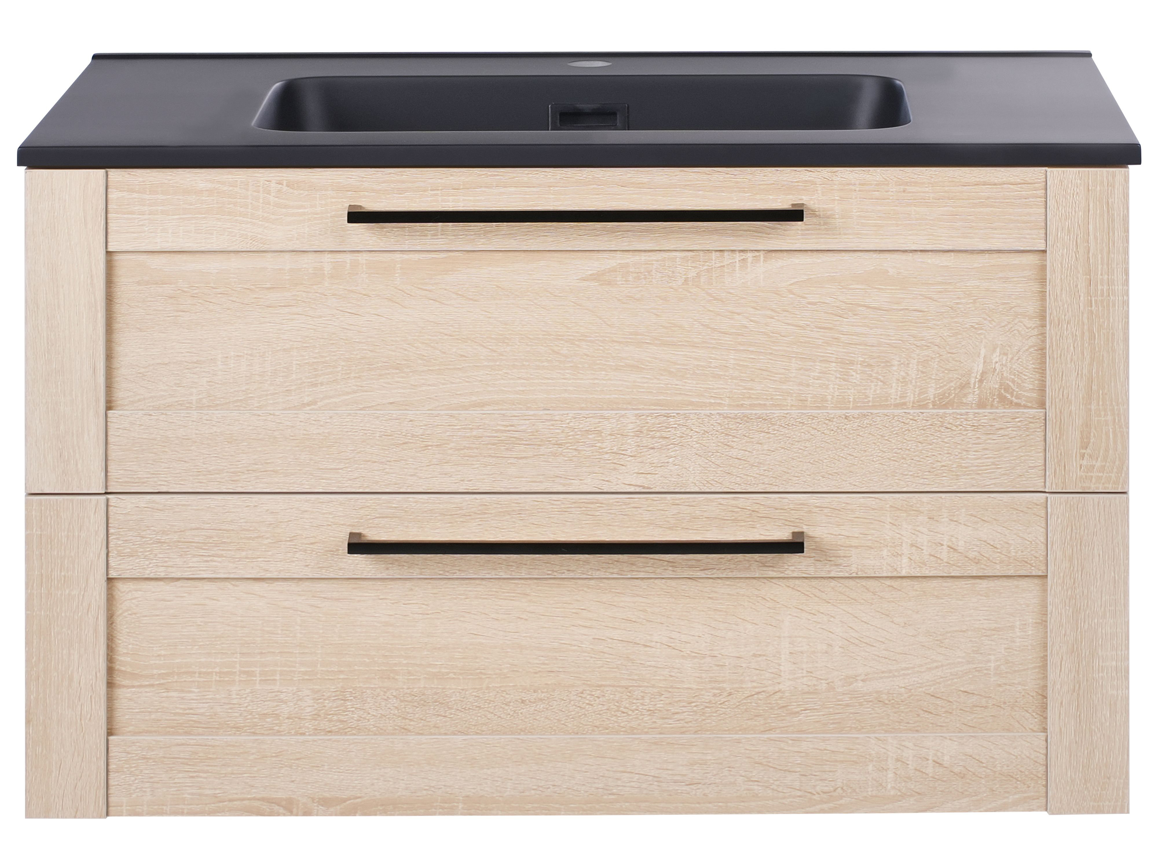 Ebern Designs Wall Mounted Vanity Unit with Basin TARIJA 80 cm Light ...