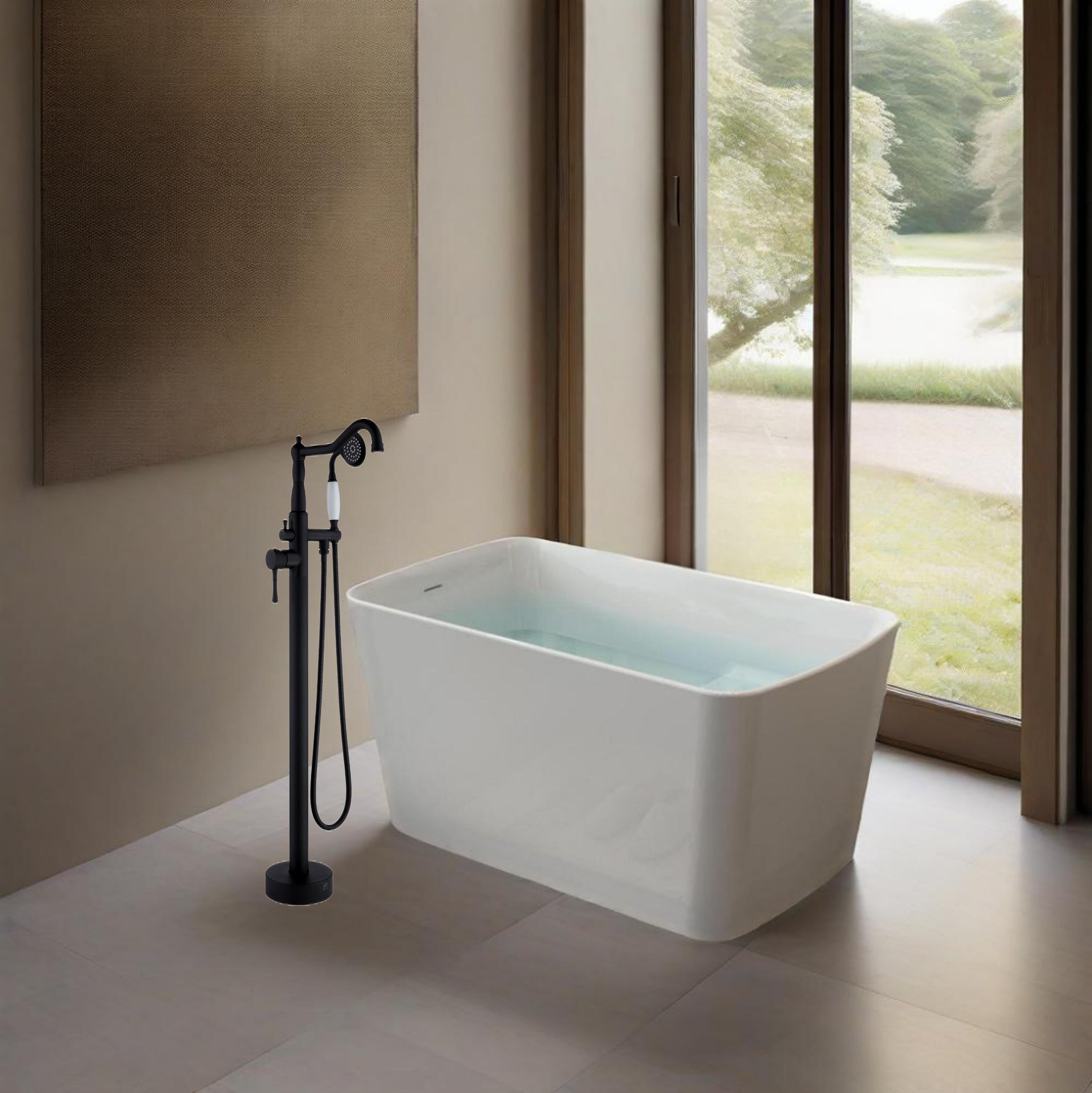 maxbrass 49'' x 28'' Acrylic Freestanding Soaking Bathtub Sit-In Design ...