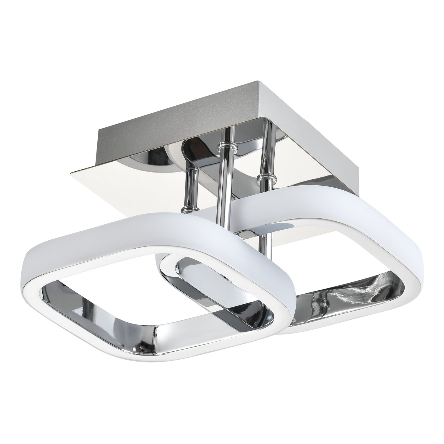 Metro Lane Contemporary Compact Double Head LED Chrome Ceiling Light ...