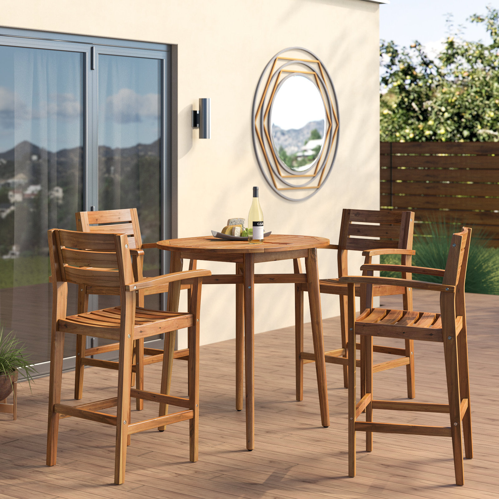 Wade Logan® Carlleen Oval 5 - Person 39.75" Long Bar Height Dining Set ...