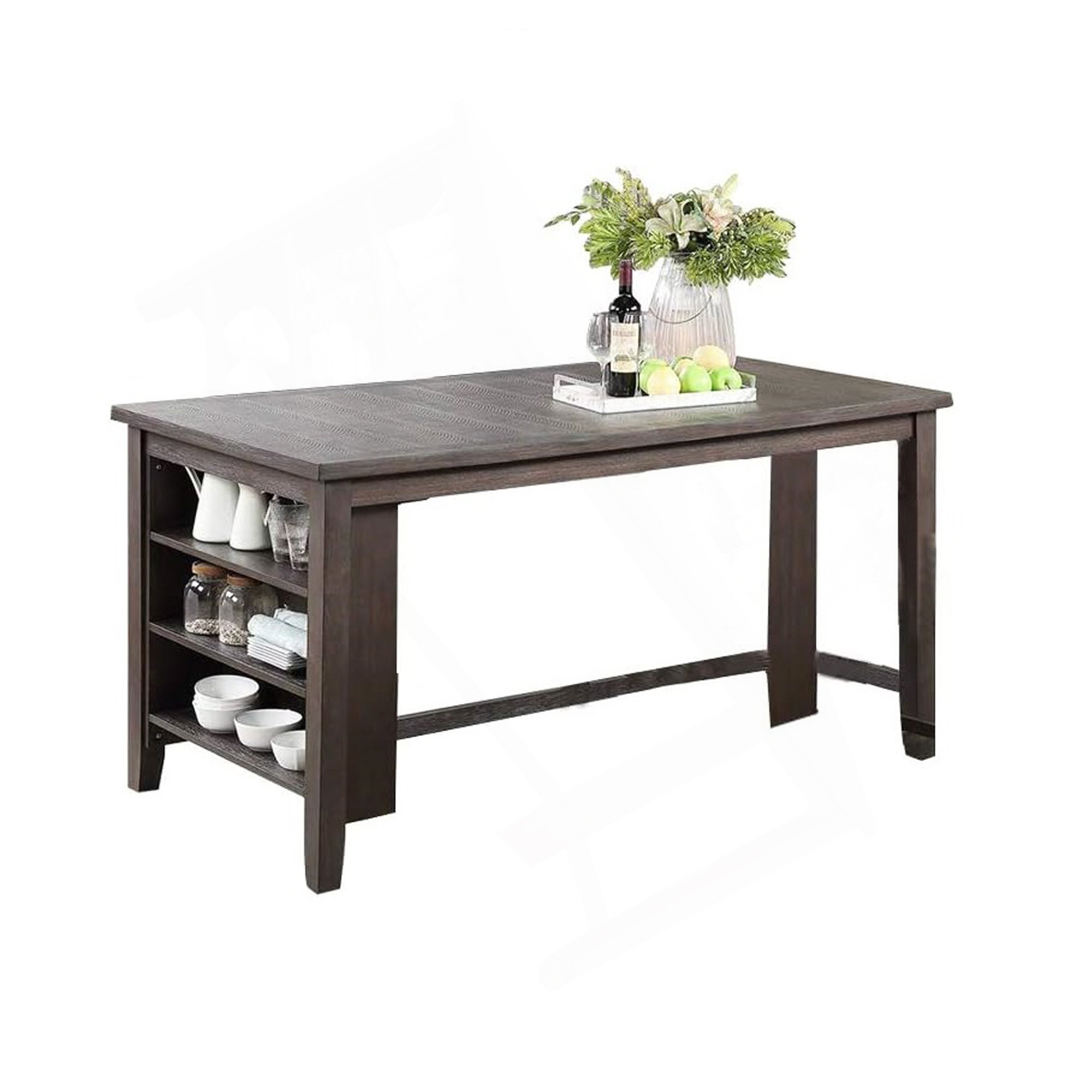 Wentygam Modern Casual 1Pc Counter Height High Dining Table W Storage ...