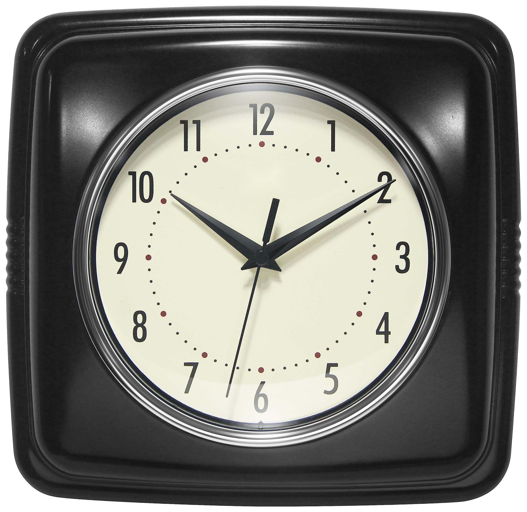 Lark Manor Retro Wall Clock - 9 Inch Square Clock - Silent Non-Ticking ...
