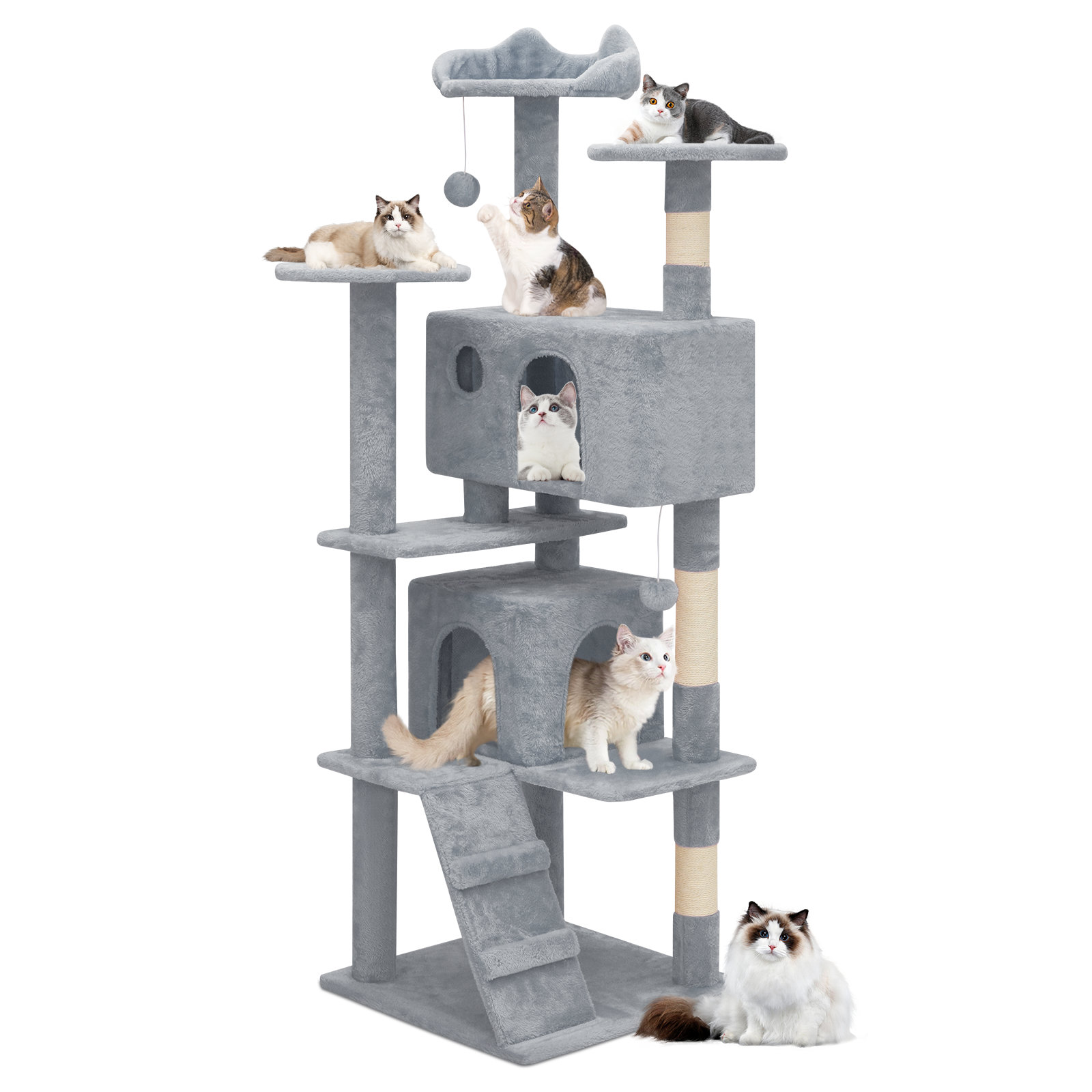 Tucker Murphy Pet™ Duwane 60'' Cat Tree Tower Multi-Level Cat Condo ...