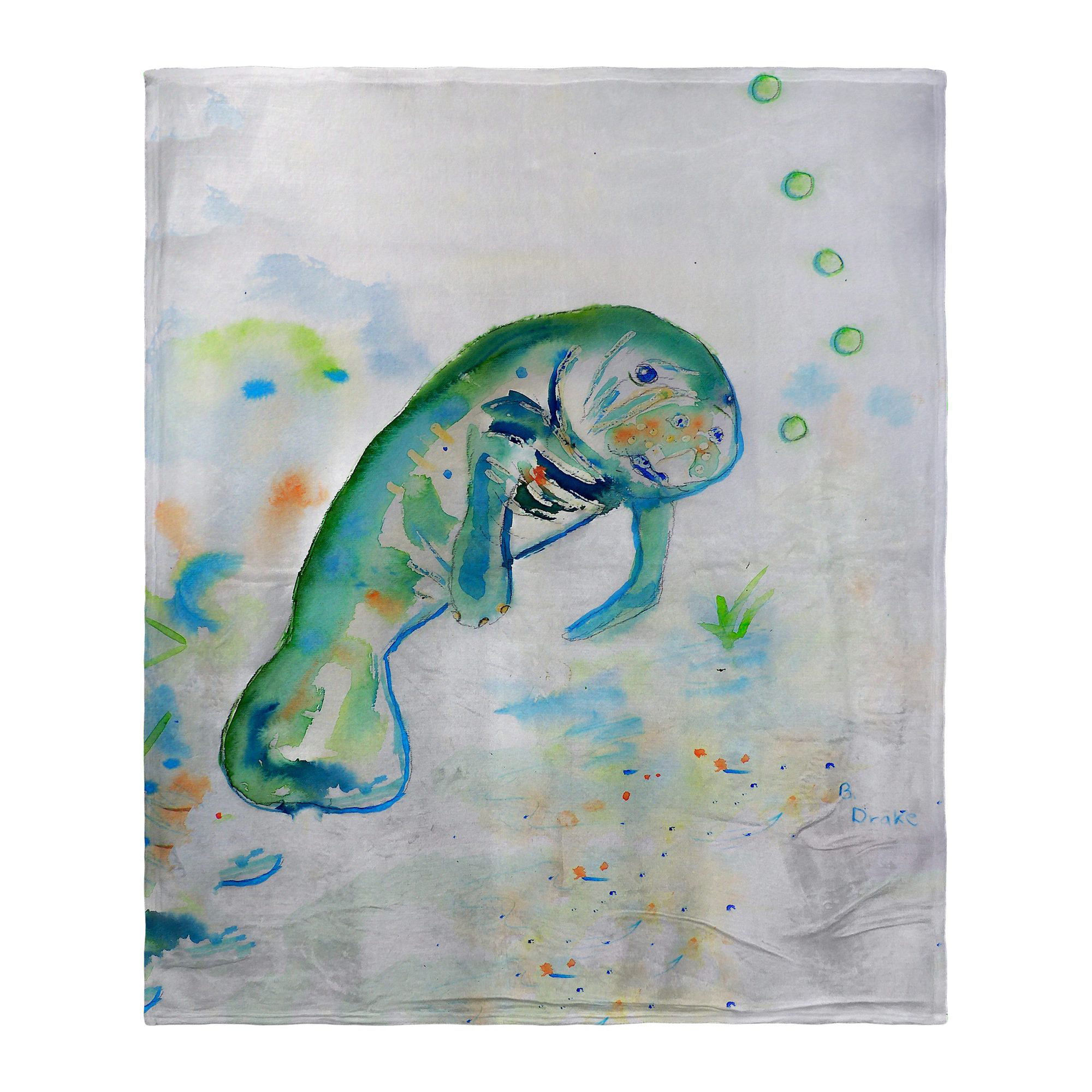 Betsy Drake Interiors Betsy's Manatee Silk-Touch Throw | Wayfair