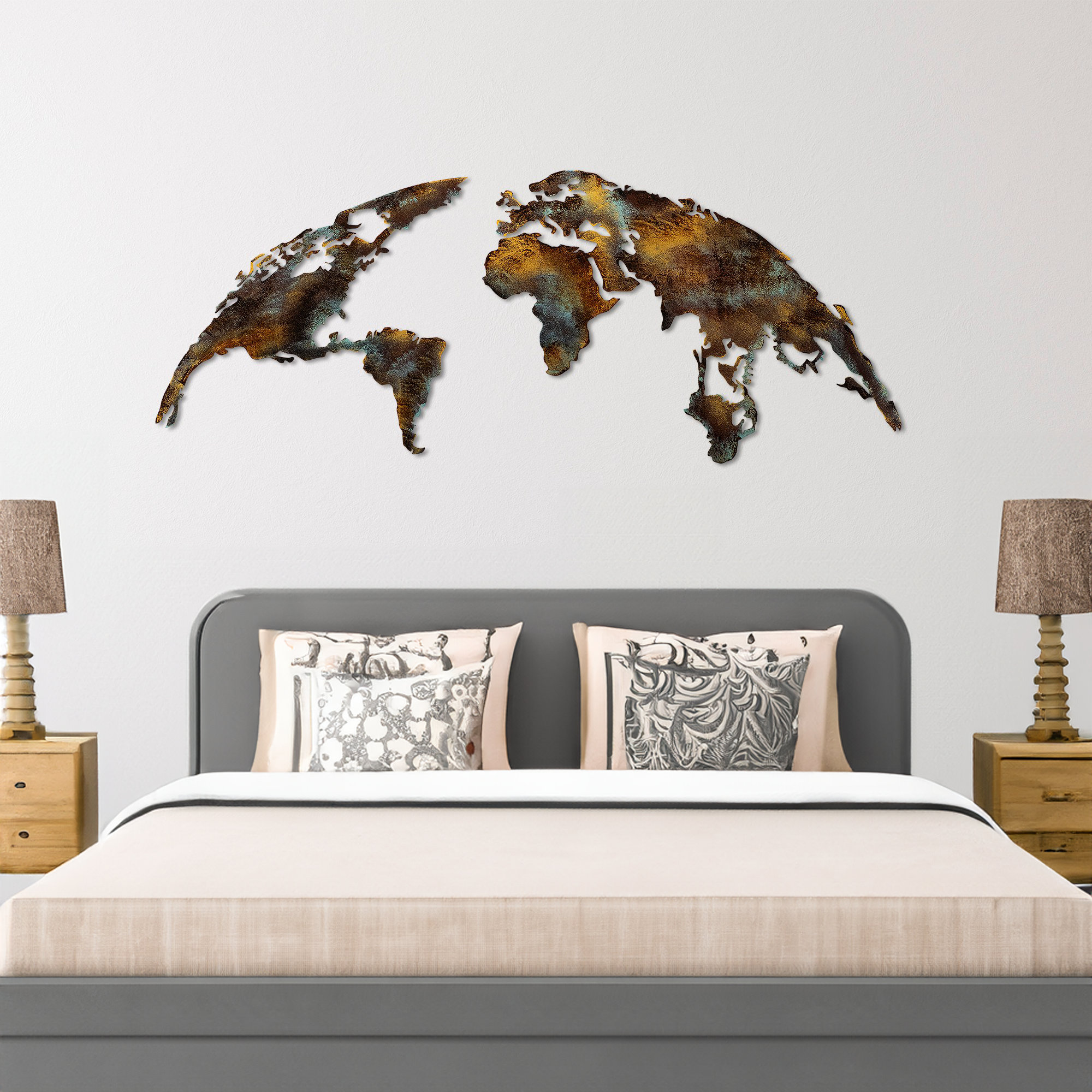 Spirit Home Geography Wall Decor on Metal | Wayfair