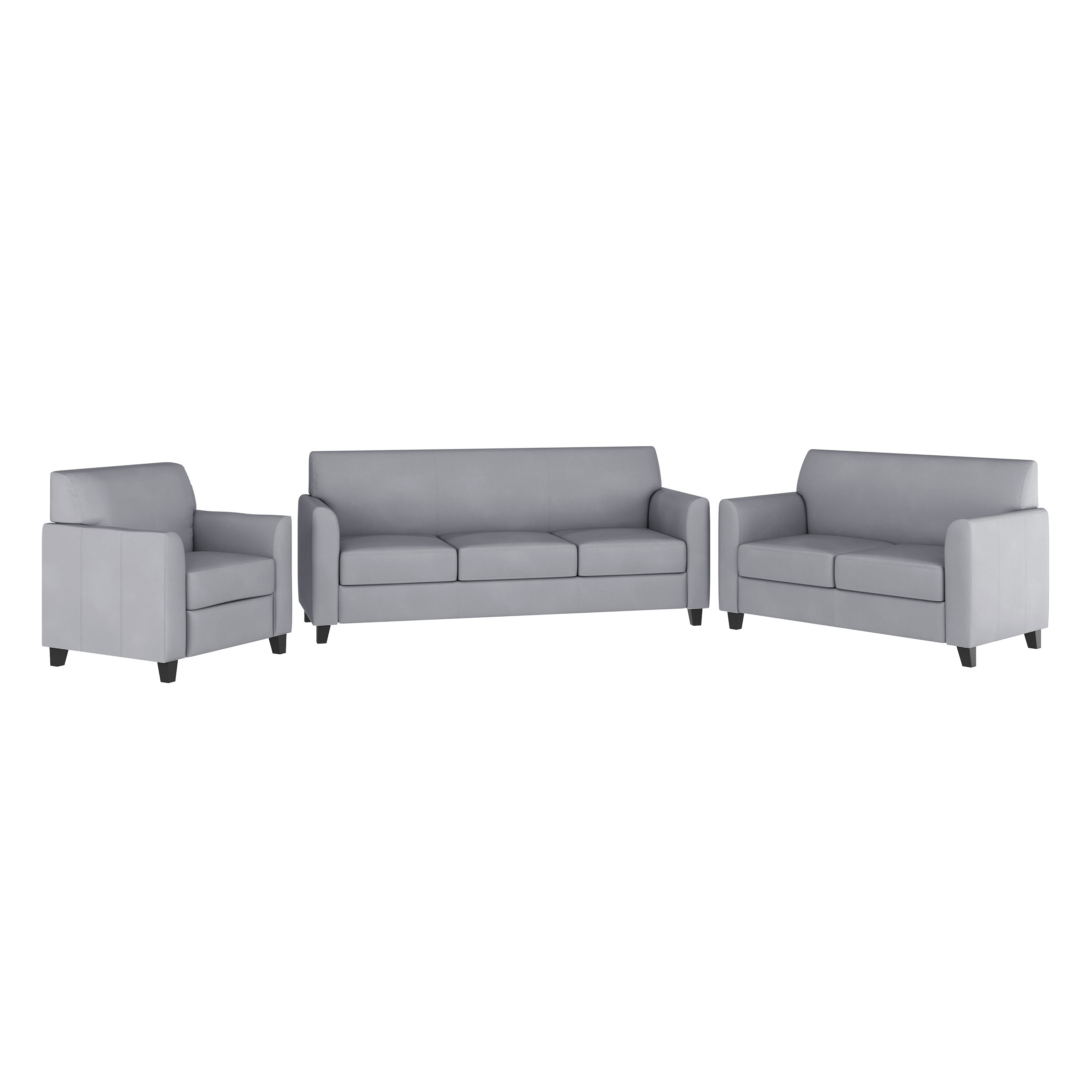 Hokku Designs Farran Contemporary Leather Soft Reception Set with Clean ...