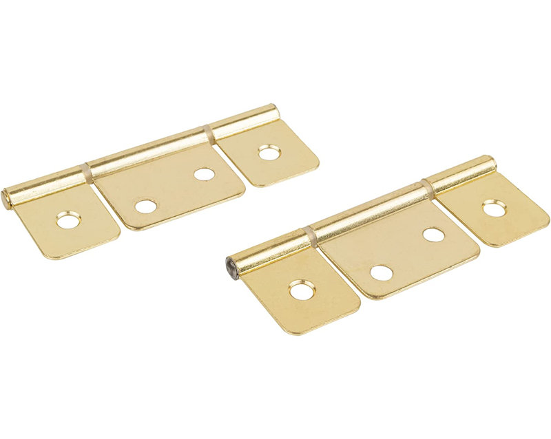 UNIQANTIQ HARDWARE SUPPLY Flag Three Leaf Brass Plated Hinge Bi-Fold ...