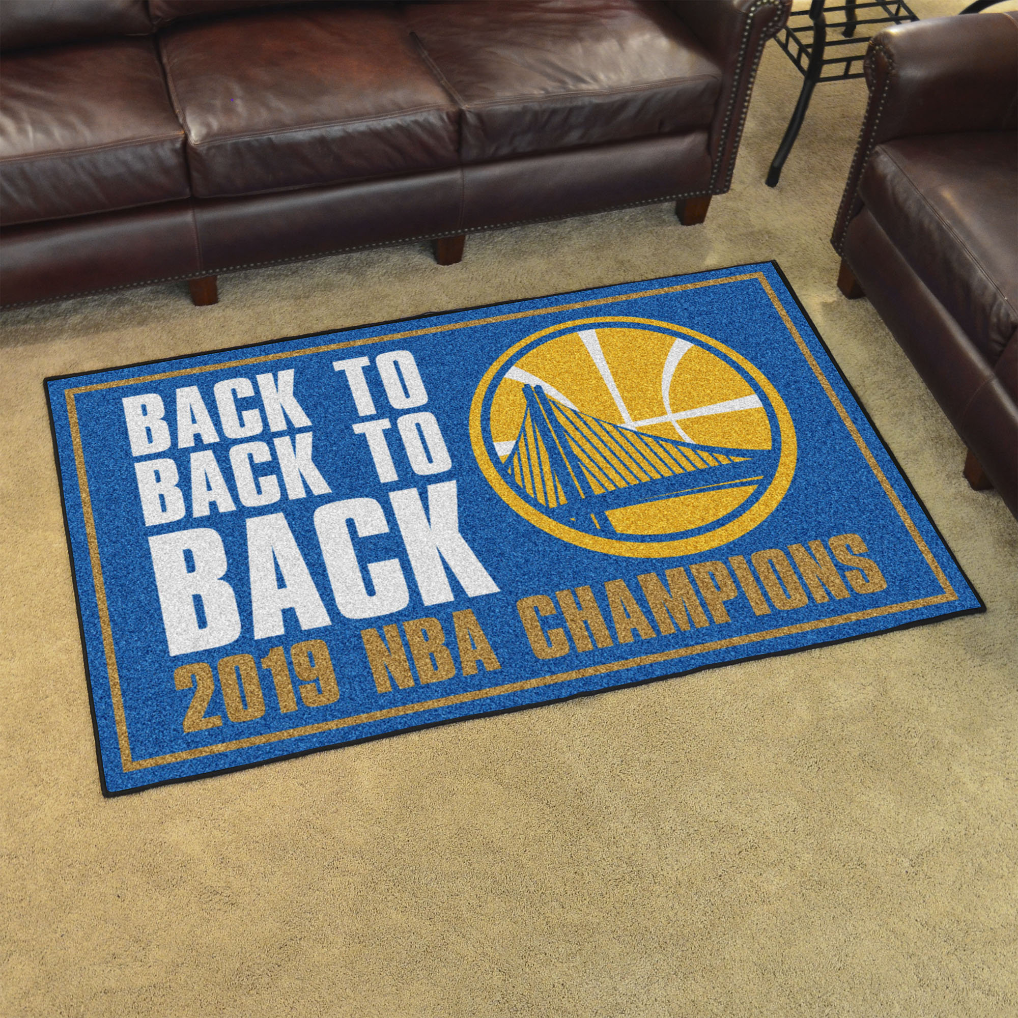 FANMATS Golden State Warriors 2019 NBA Finals Champions Blue Area Rug ...