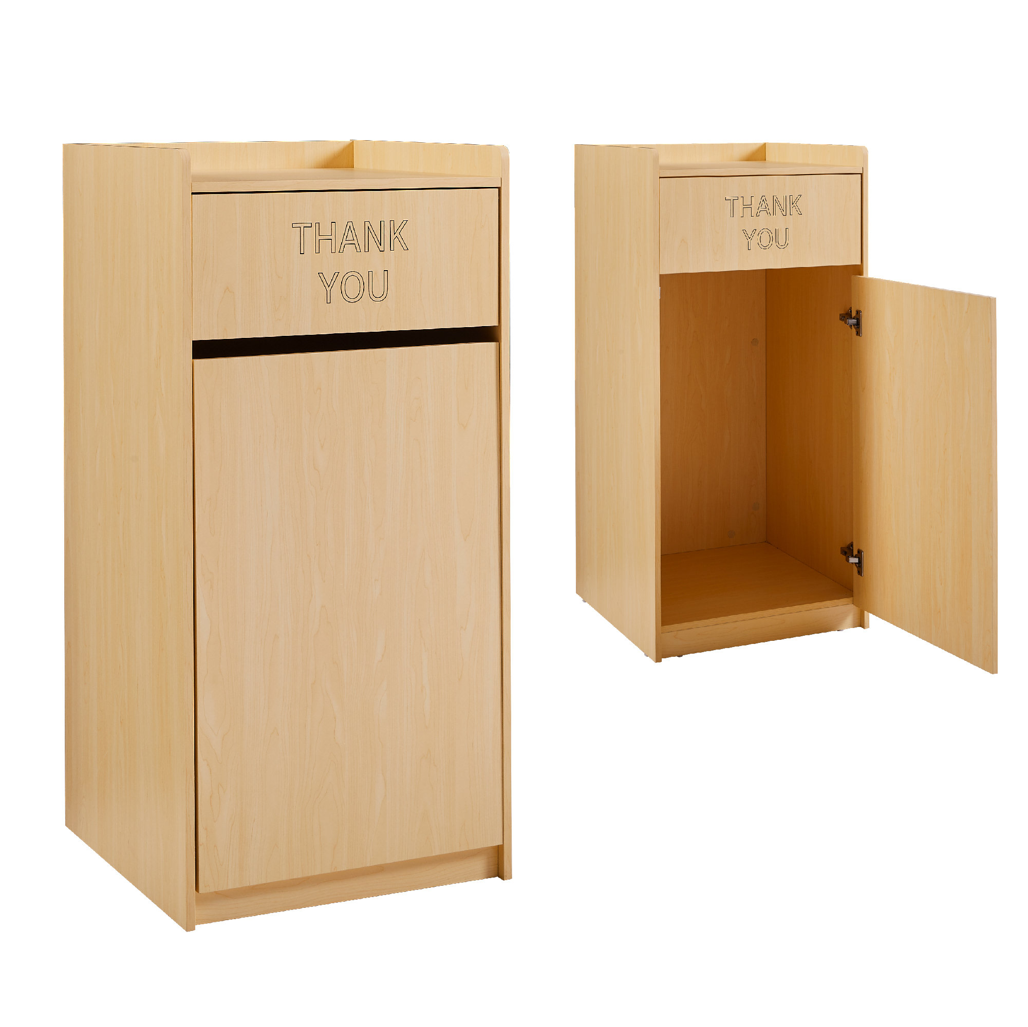 ERIFZ Restaurant Trash Can Cabinet With Tray Holder,40 Gallon Wooden ...