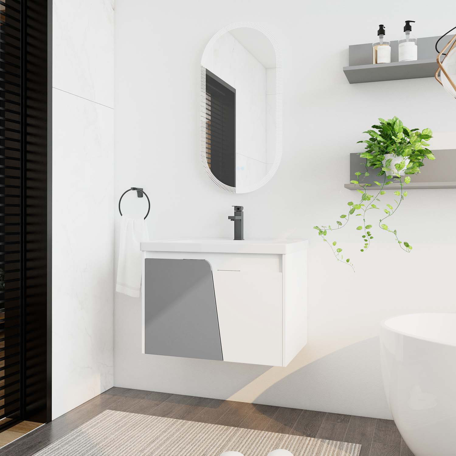 Ebern Designs 28 Inch Wall-Mounted Bathroom Vanity With Sink, For Small ...