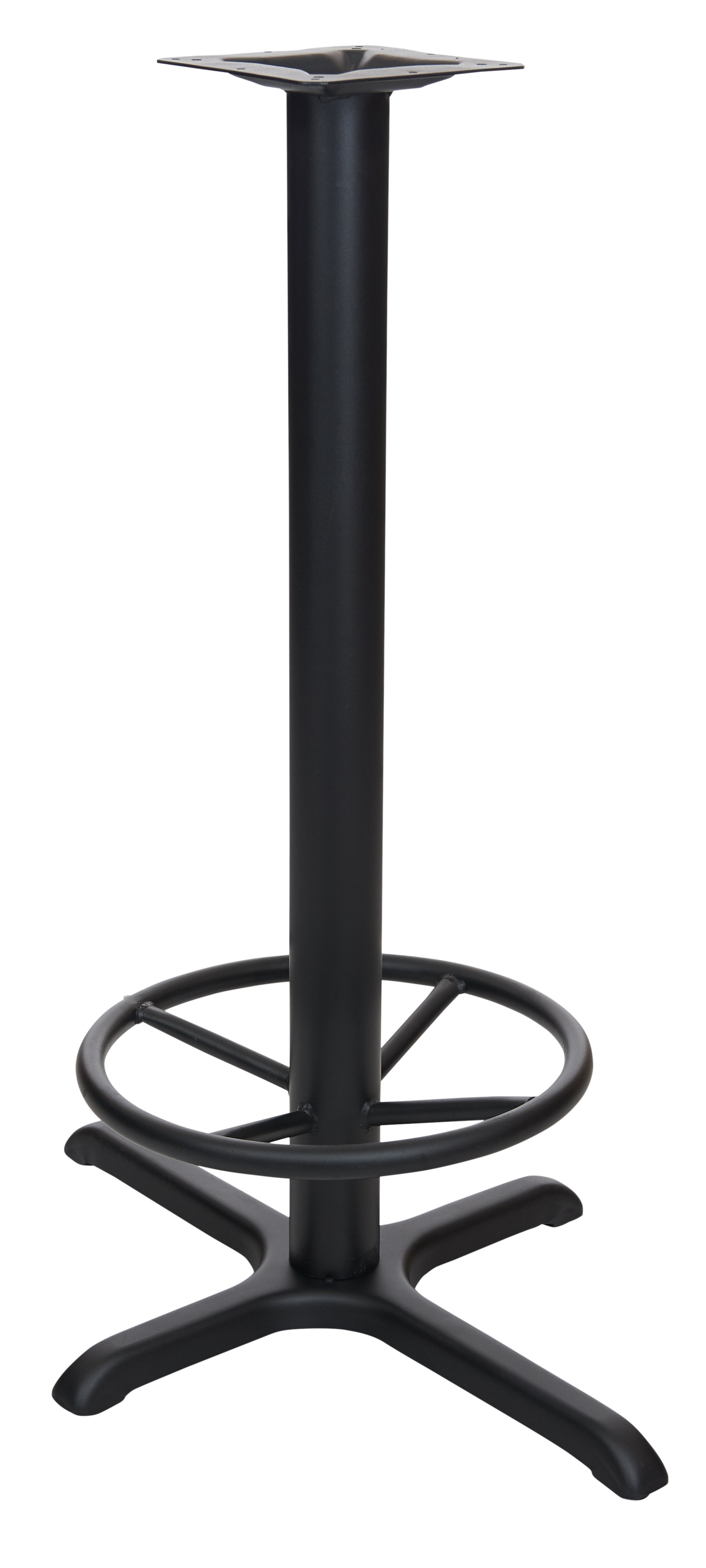 BFM Seating Stamped Steel 24x30" Cross Table Base, Bar Height, Foot ...