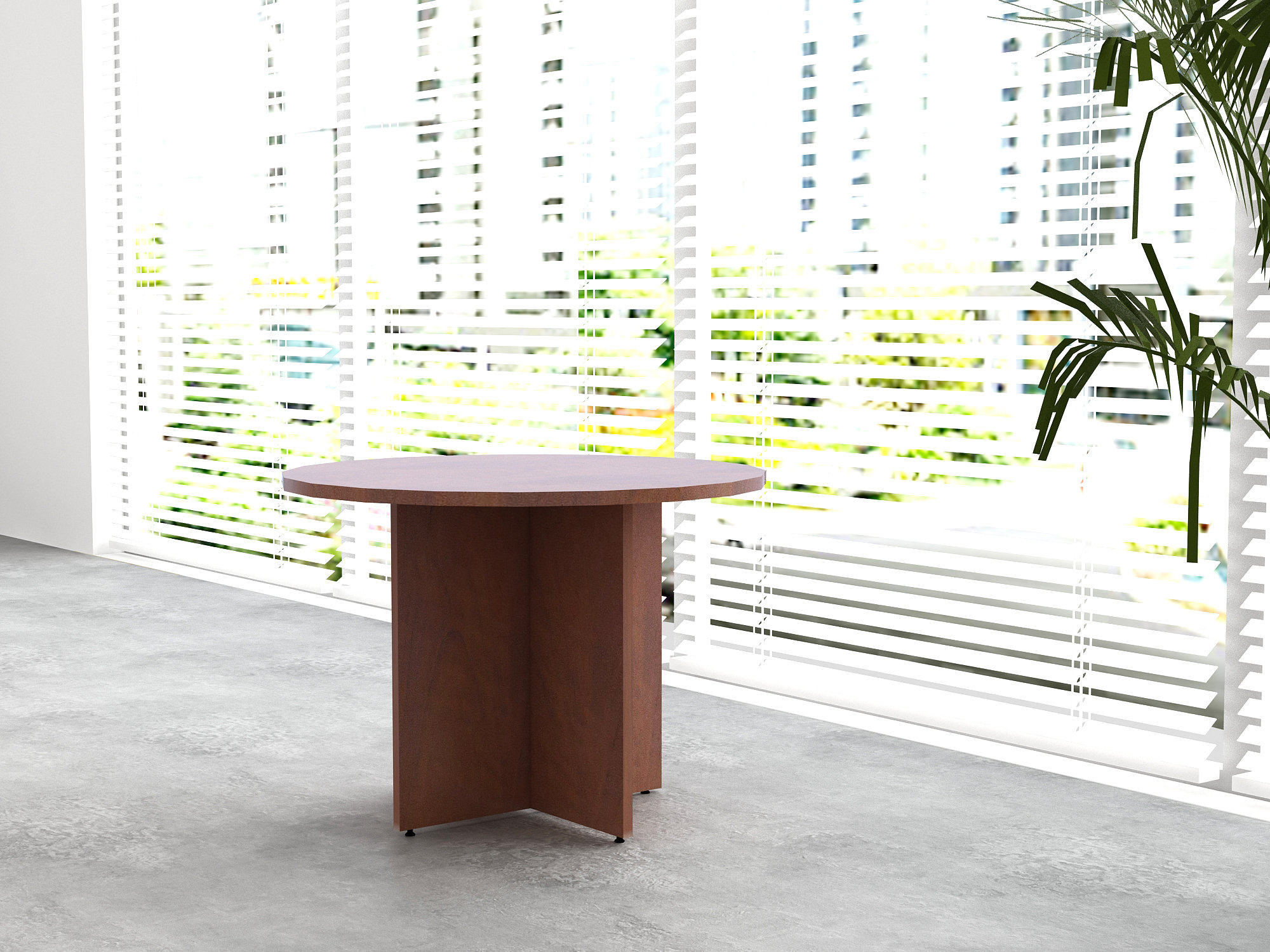 Friant Gitana Circular Meeting Table with Finished Underside, X Shape ...