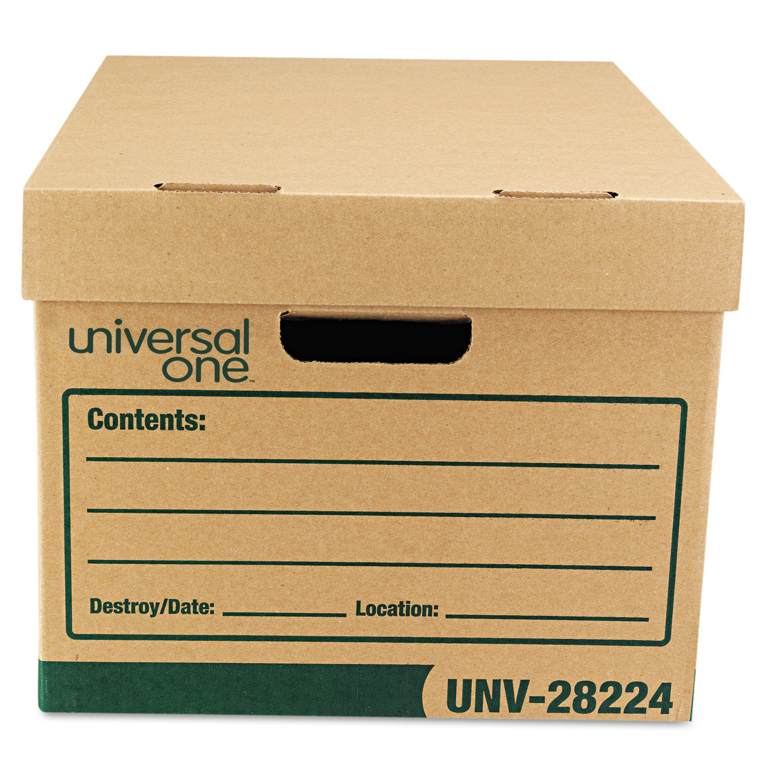 Universal® Recycled Record Storage Box, Letter, 12" x 15" x 10", Kraft ...
