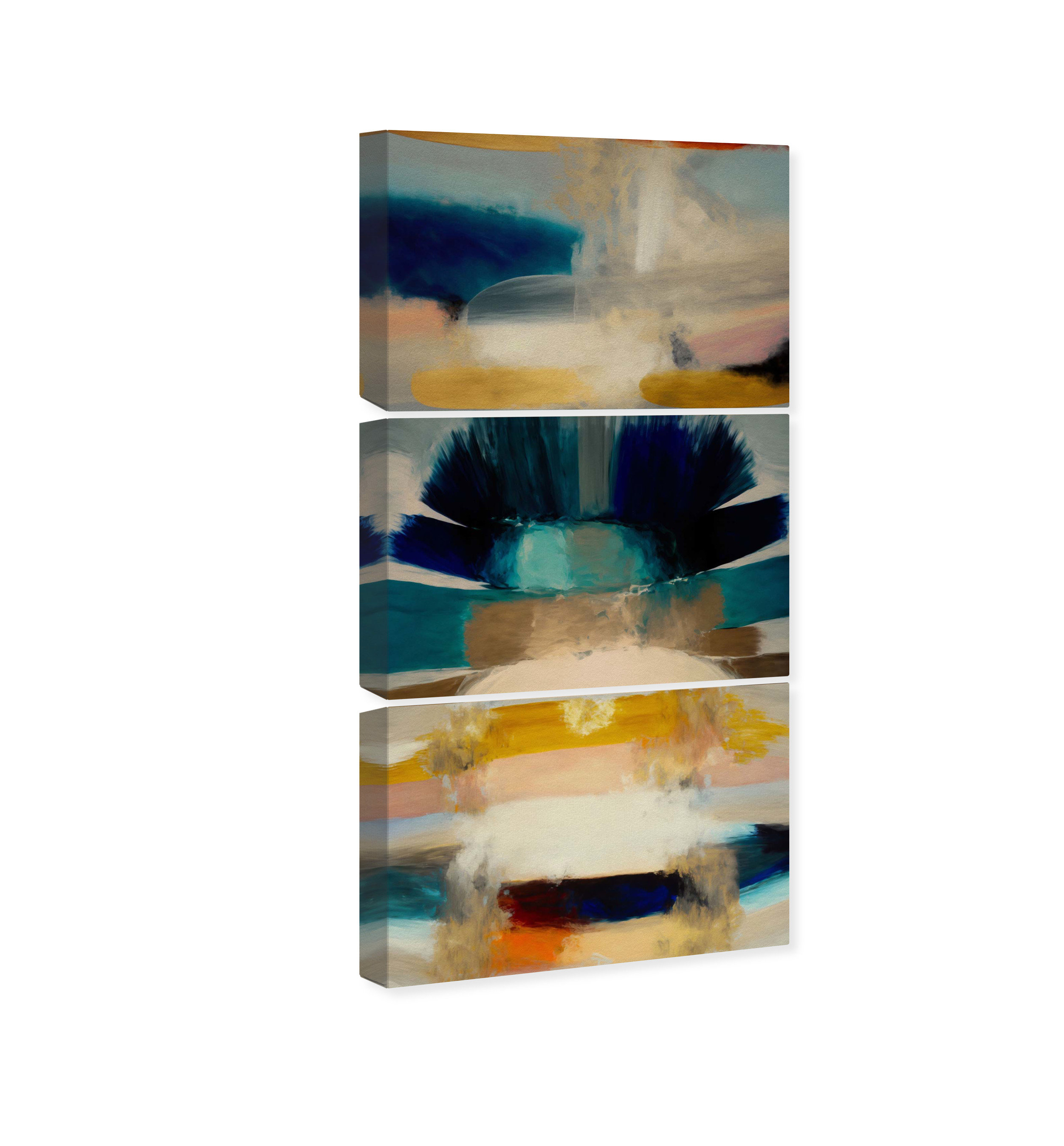 Brayden Studio Subliminal Sea Embrace - 3 Piece Wrapped Canvas Painting ...