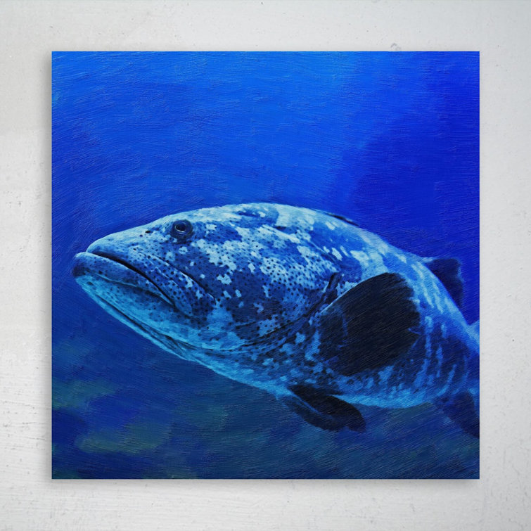 Rosecliff Heights Closeup Photo Of Blue And Gray Fish - 1 Piece Square ...